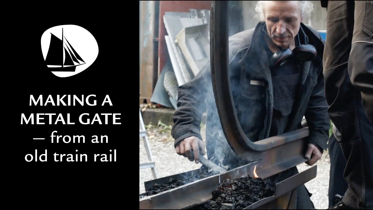 Making a metal gate, using an old train rail - blacksmithing - YouTube