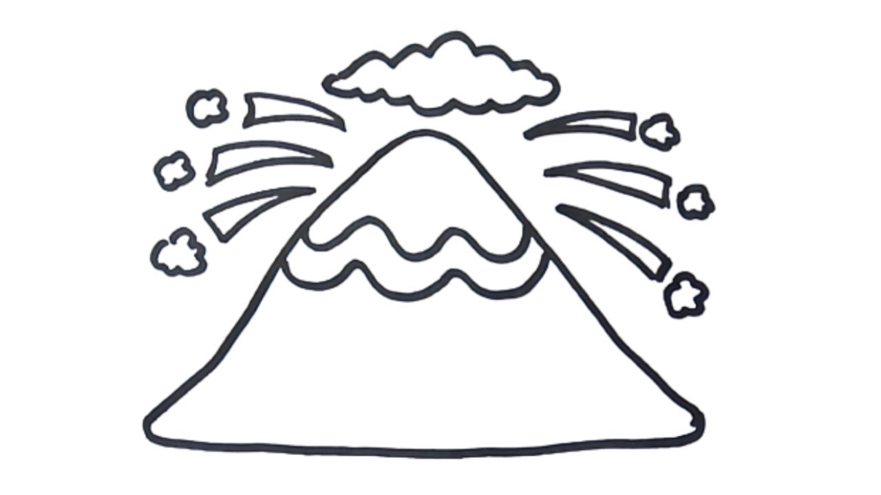 volcano eruption drawing easy | how to draw mt vesuvius - YouTube