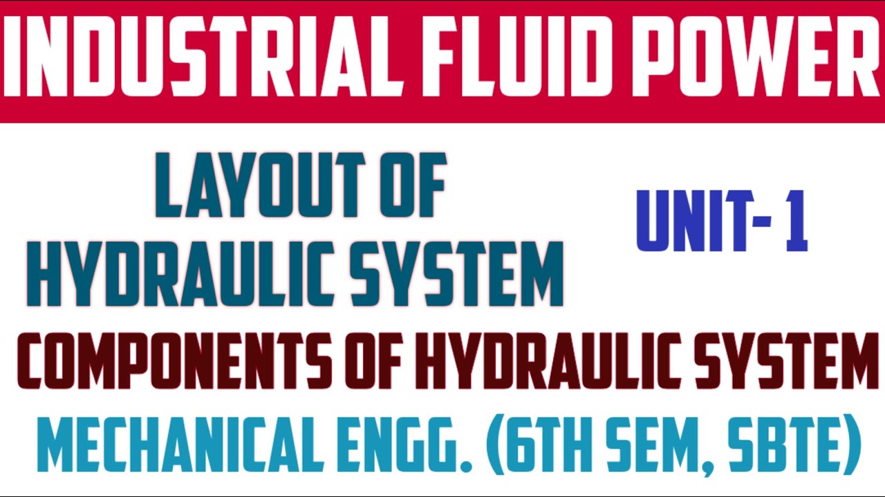 Layout of Hydraulic System | Components of Hydraulic System | Unit - 1 ...