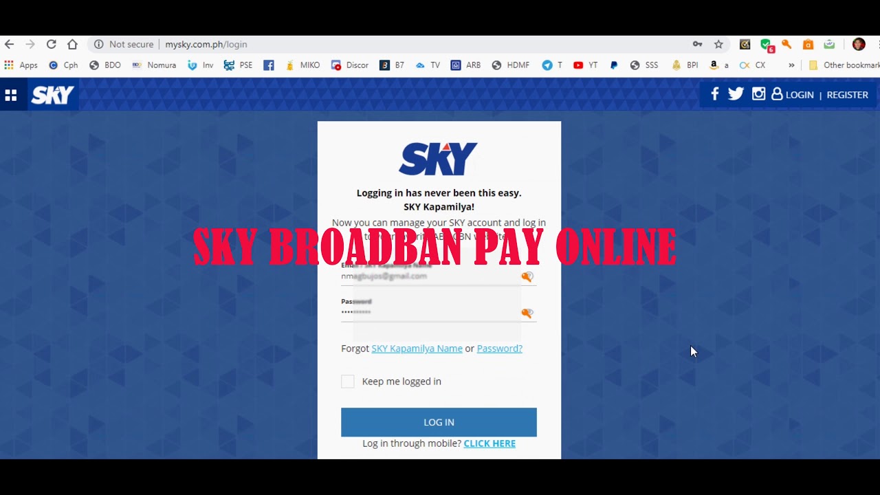 SKY BROADBAND PAY ONLINE - YouTube