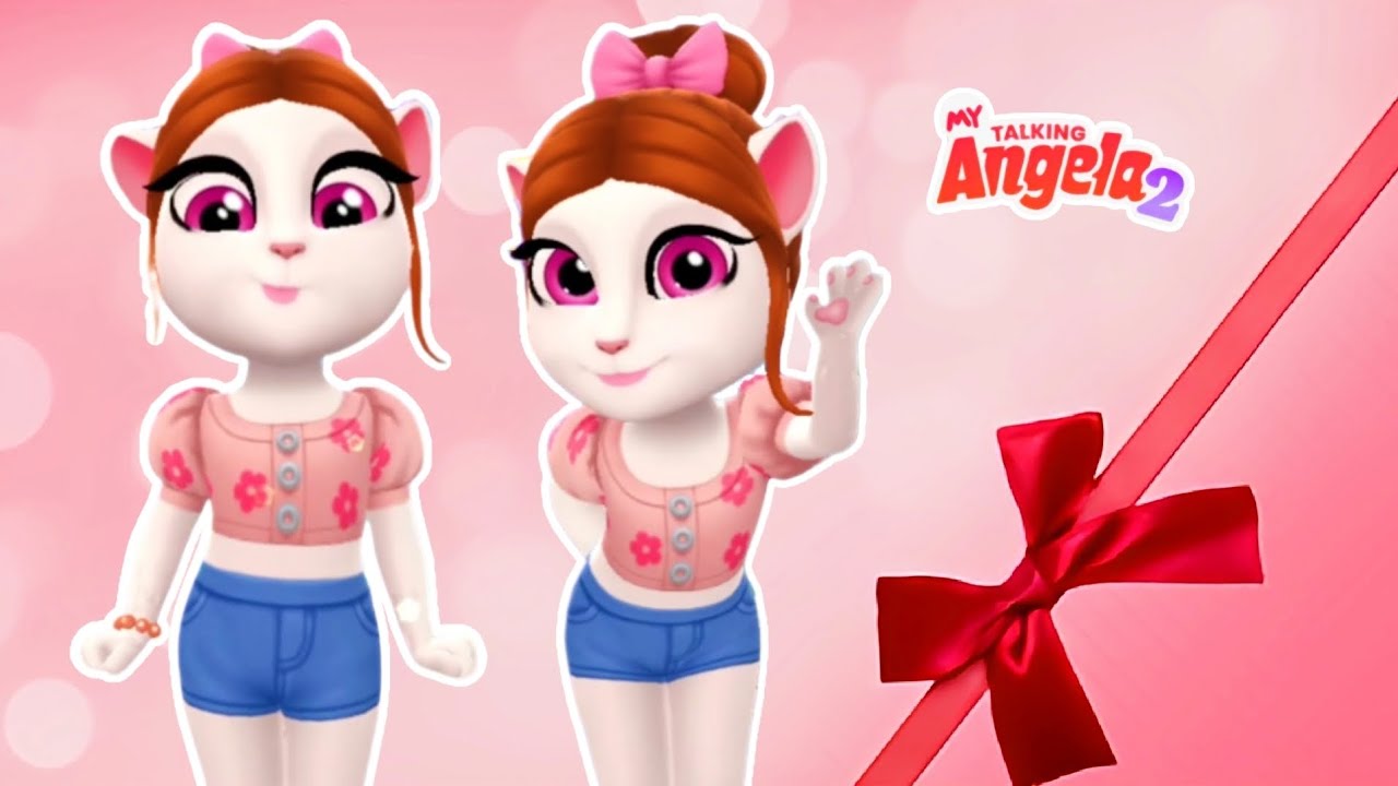 Angela New Outfit Pink Flowers - My Talking Angela 2 #mytalkingangela2 ...