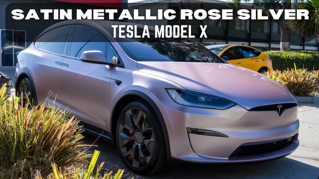 SATIN METALLIC ROSE - Tesla Model X - PURE PPF - YouTube