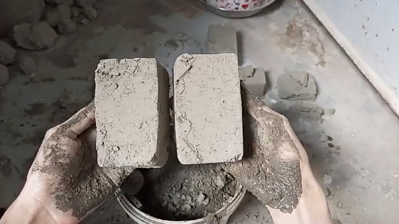 ASMR | Pure Cement dry shapes crumbling in water | pasteplay | mixing 😍 ...