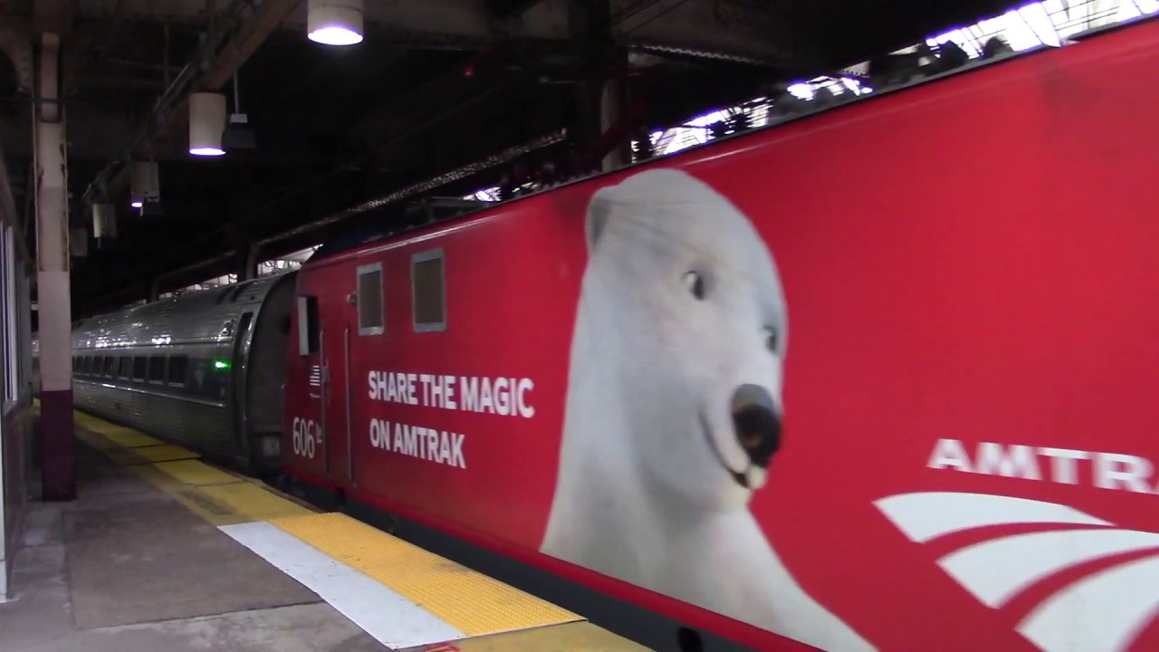 Full HD 60 FPS: Amtrak Coca-Cola Unit ACS-64 #606 leads Train 82 in ...