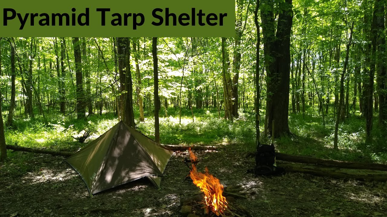 Two Person Pyramid Tarp Shelter - YouTube