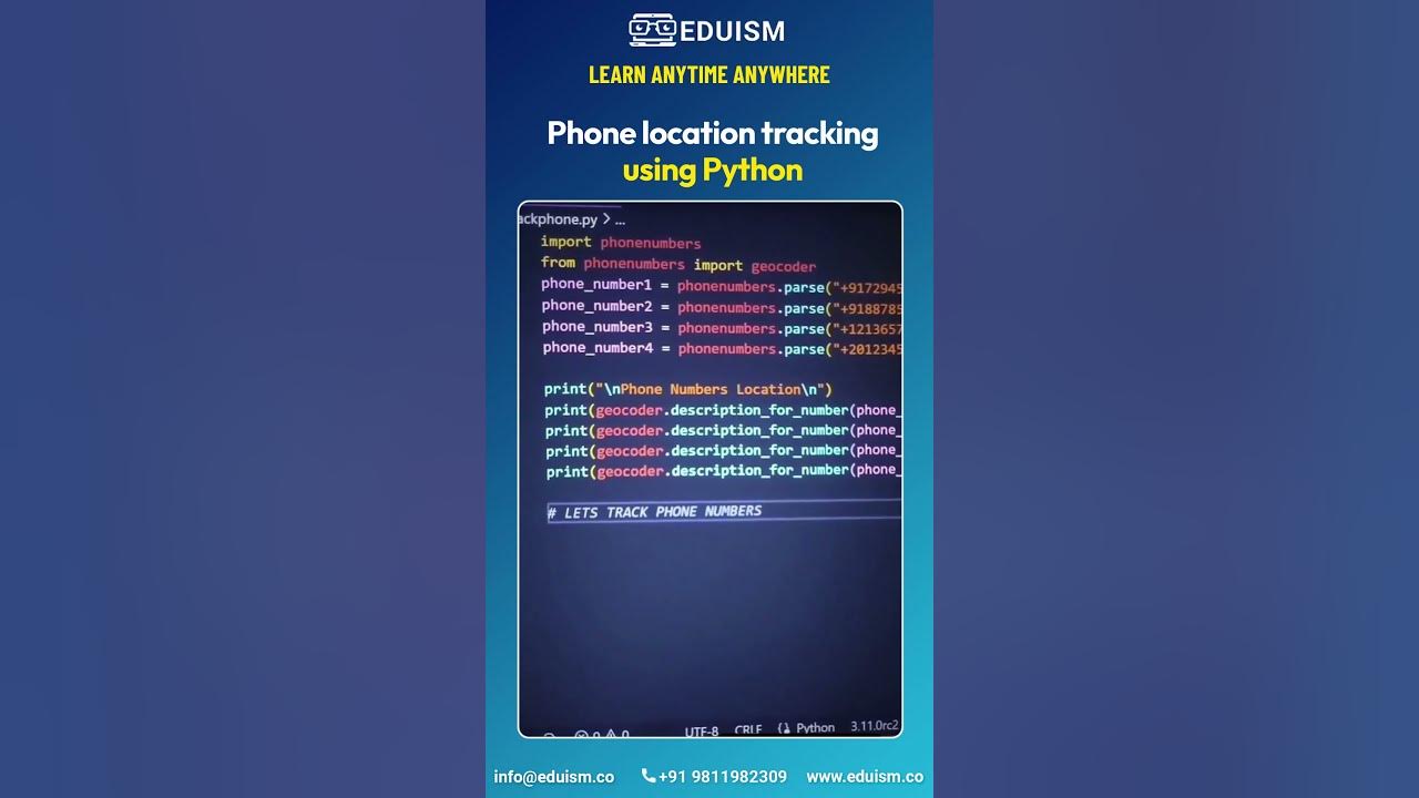 Phone location tracking using Python! #python #ai #ml #webdev #css # ...