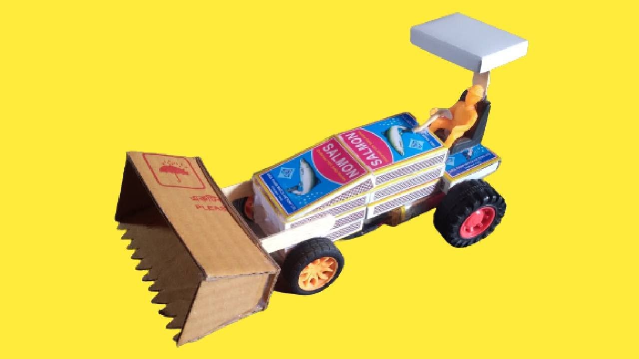 How To Make JCB from Matchbox at Home | DIY JCB Backhoe Loader With ...