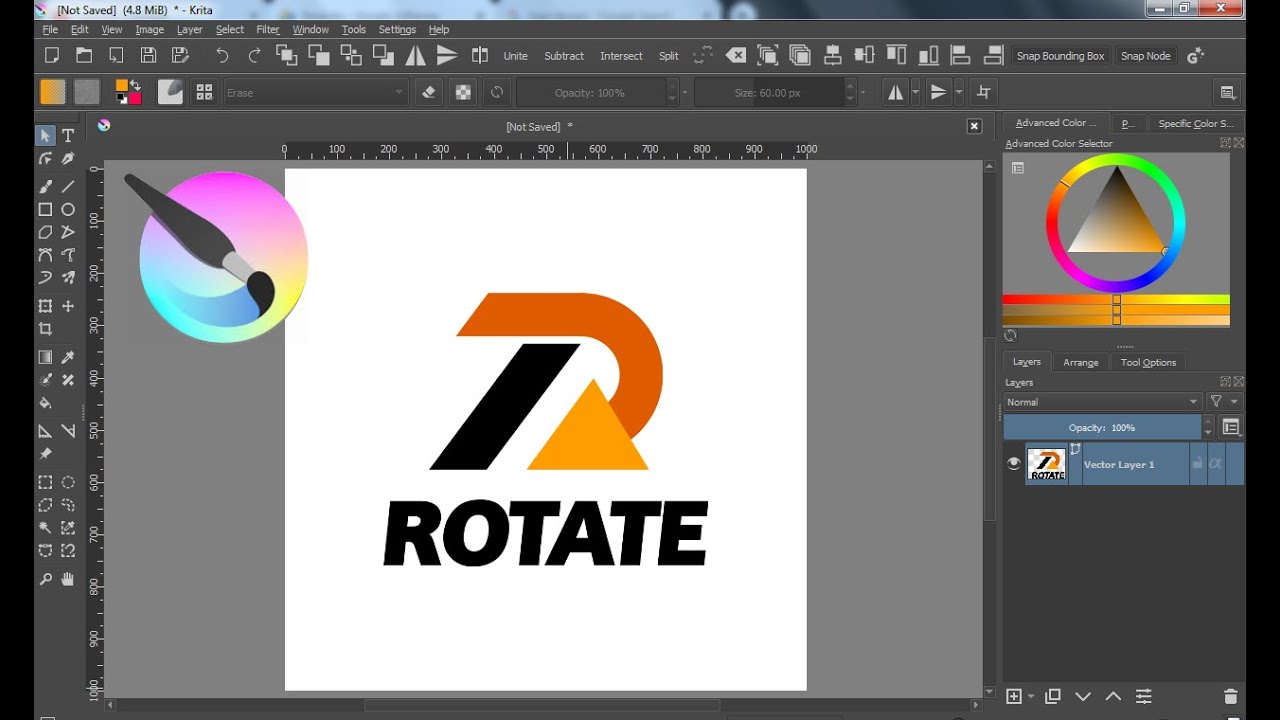 MAKE LOGO DESIGN USING KRITA - YouTube