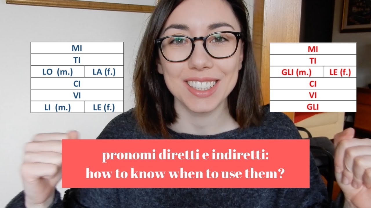 How to know when to use PRONOMI DIRETTI or INDIRETTI? (Italian audio ...