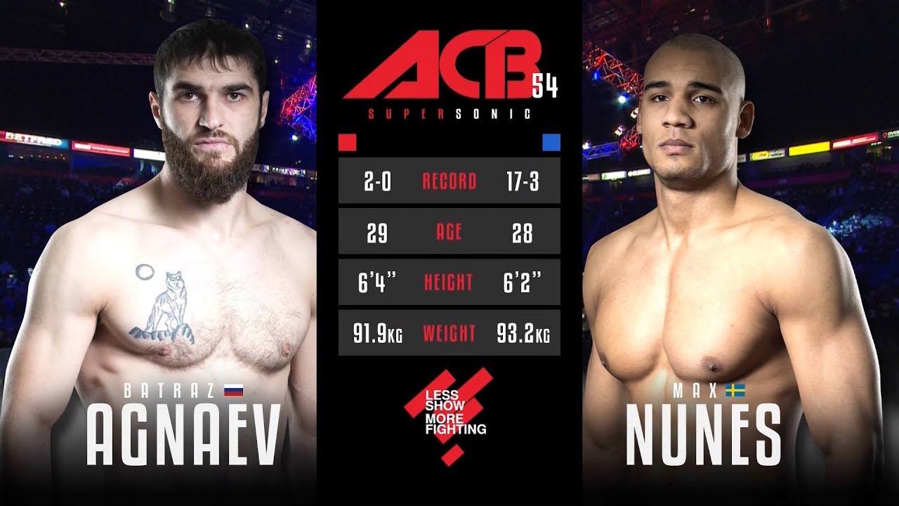 Батраз Агнаев vs. Макс Нуньес | Batraz Agnaev vs. Max Nunes | ACB 54 ...