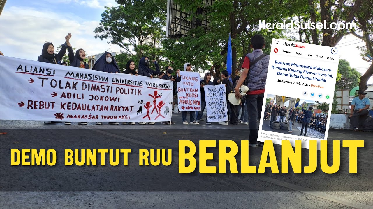 Demo RUU Pilkada Berlanjut, Fly Over Makassar Dikepung Massa - YouTube