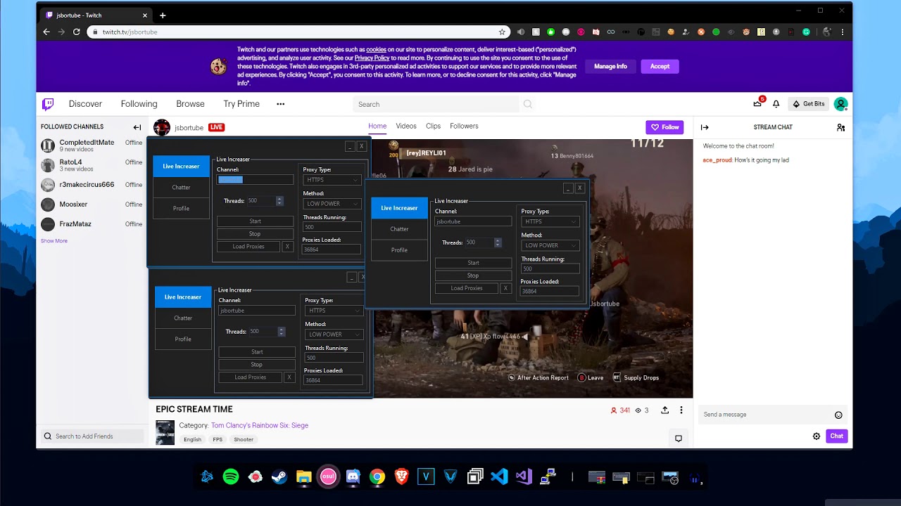 Twitch.tv live view bot + chatbot (working after patch) - YouTube