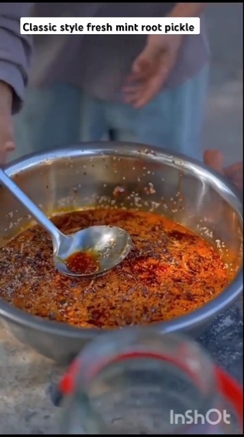 classic style fresh mint root pickle #crazycooking - YouTube