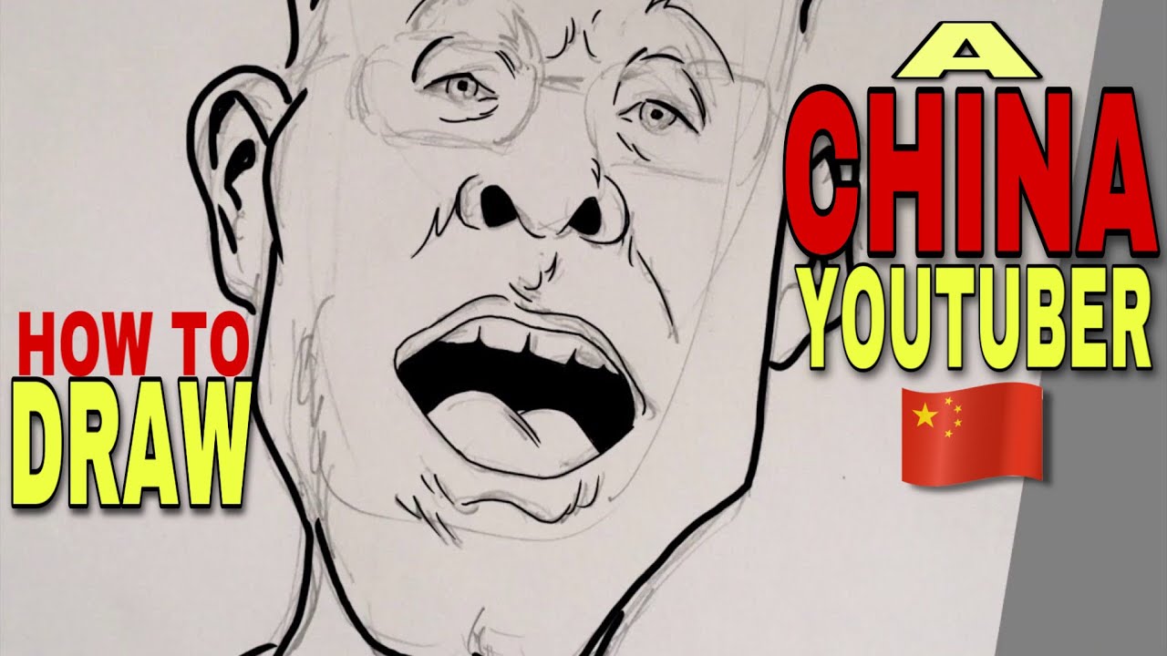 How to DRAW a CHINA YOUTUBER 1 | GWEILO 60 🇨🇳🇨🇦🖋 - YouTube