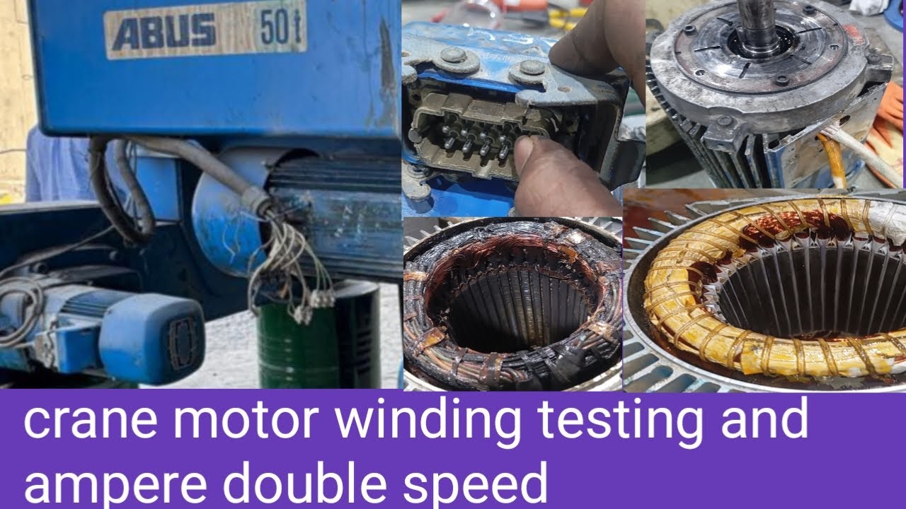 ABUS 50TAN #crane motor #winding connection #and fitting #work - YouTube