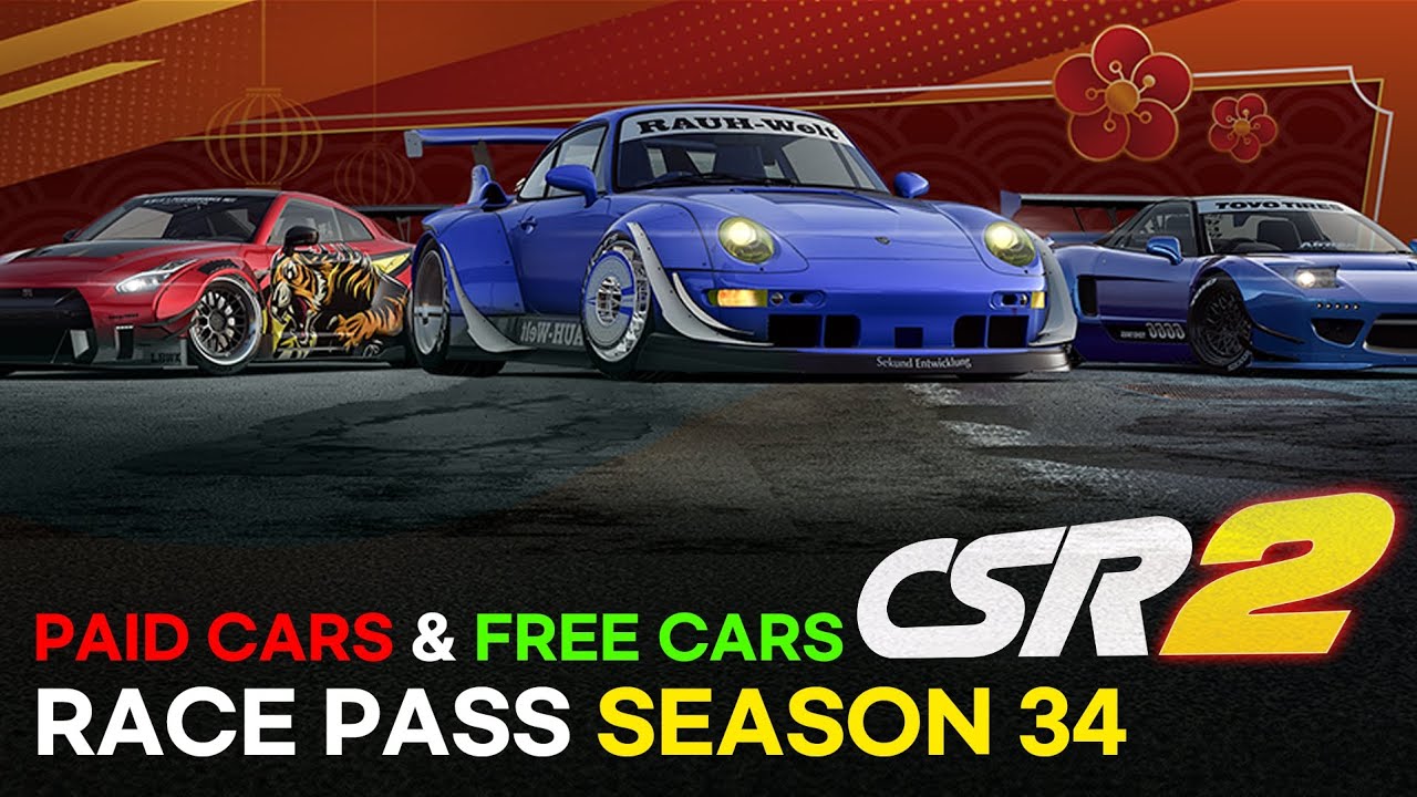 CSR2 | RACE PASS SEASON 34 | Premium & Free Cars - YouTube