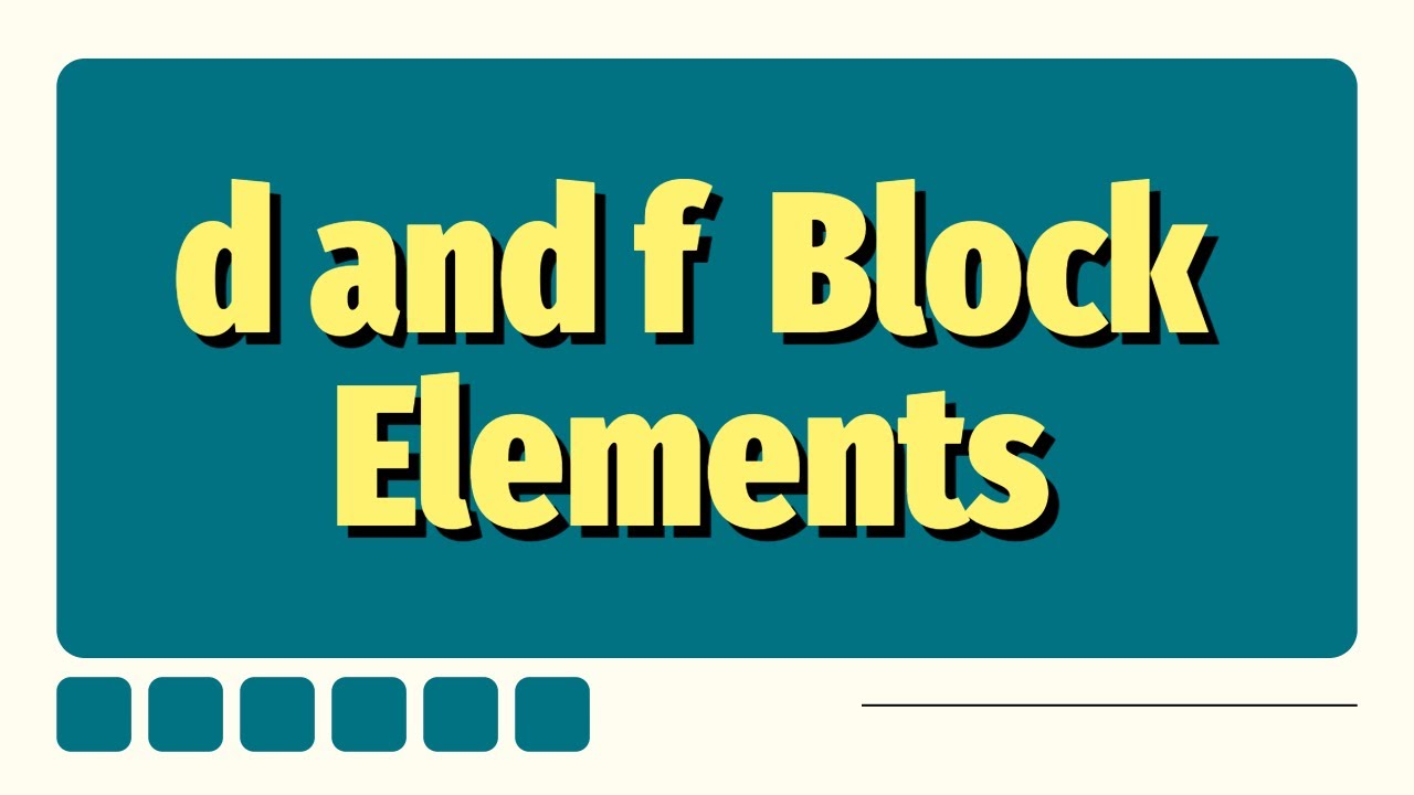 d and f block elements PYQ - YouTube