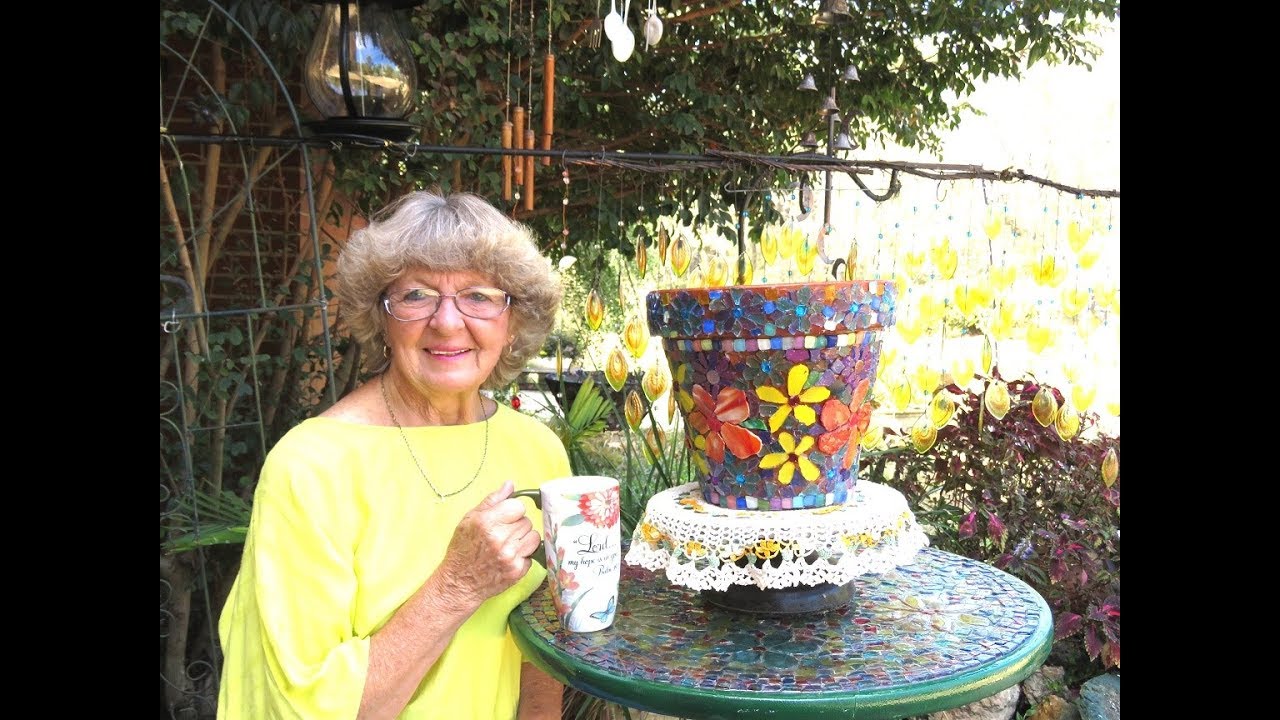Sea Glass & Mosaic Old Terracotta Flower Pot Makeover - YouTube