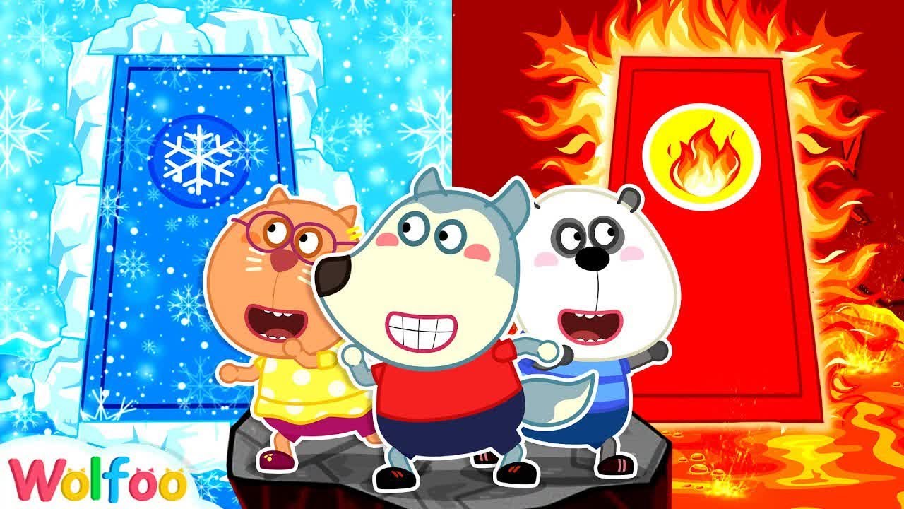 Hot vs Cold Challenge - Wolfoo's Adventure with Fire Door vs Snow Door ...