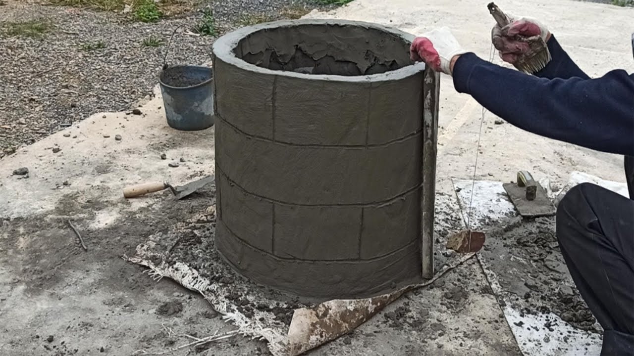 How to make a creative cement well - Amazing design craft - YouTube