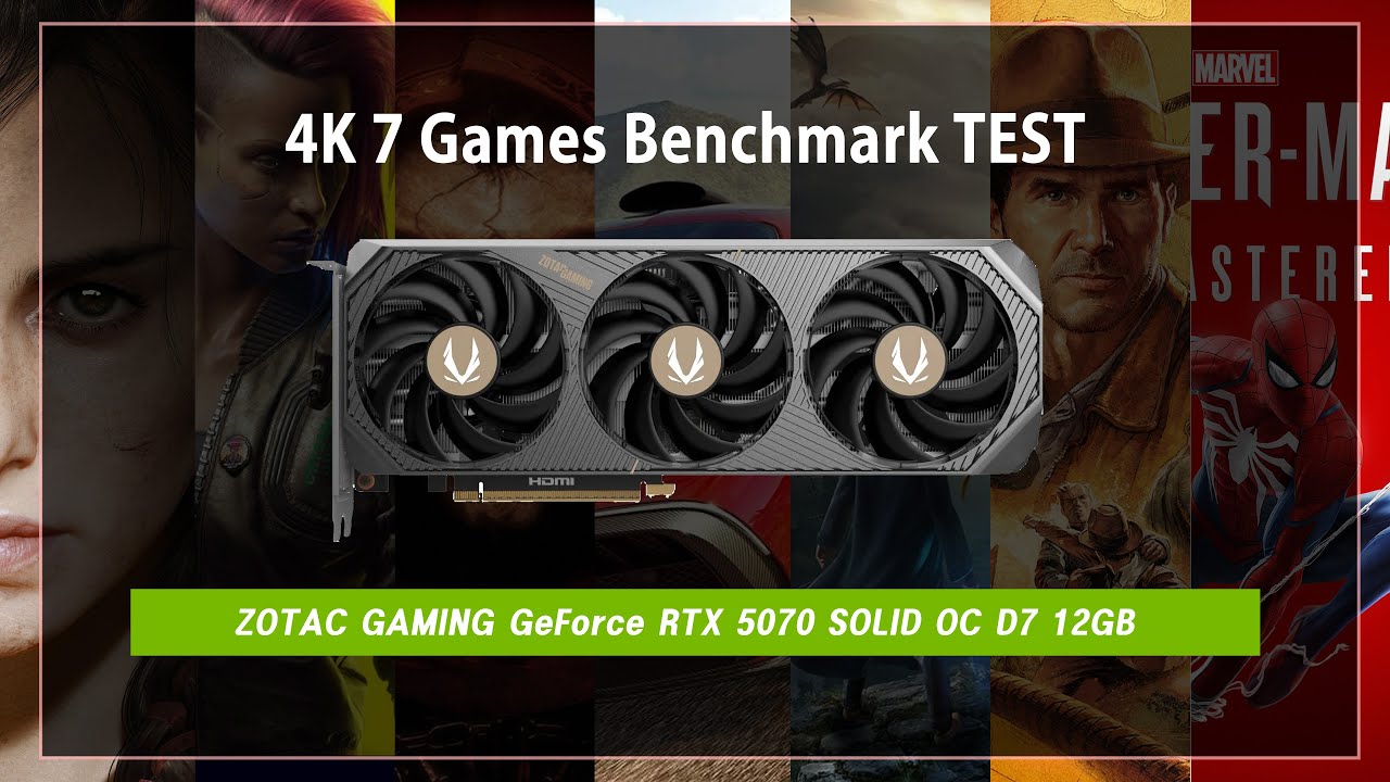 [4K VGA Benchmark] ZOTAC GAMING 지포스 RTX 5070 SOLID OC D7 12GB - YouTube