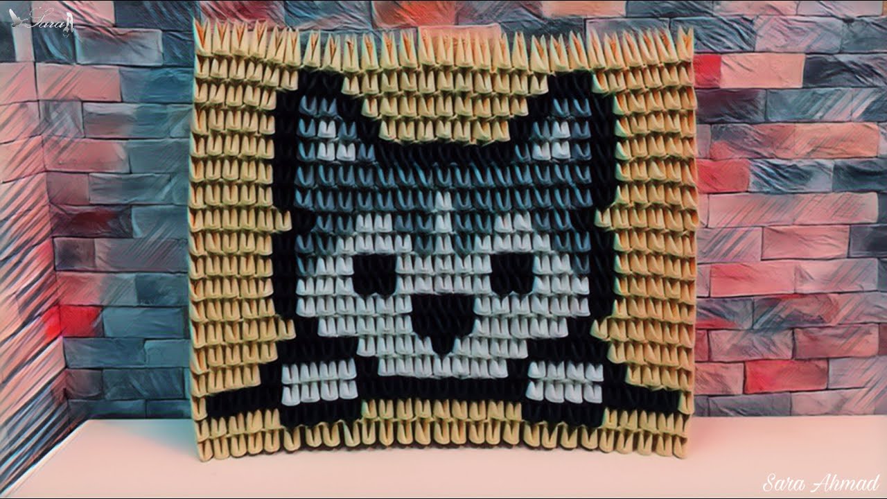 How to make 3d origami a Dog Painting 4 - YouTube