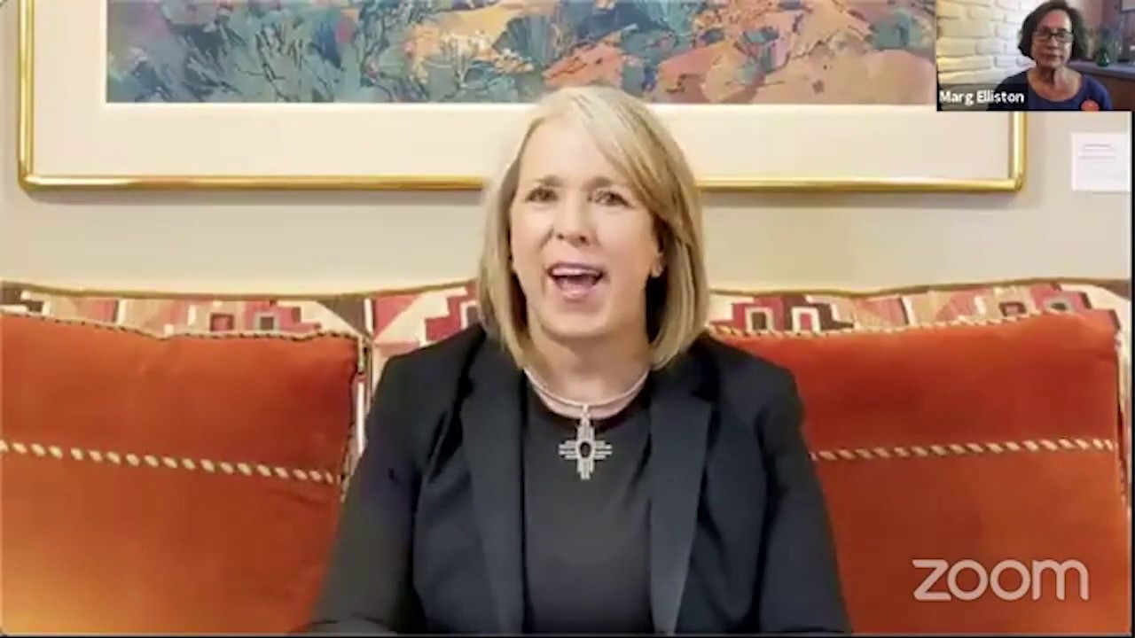 Gov. MLG addresses the NM Democrat Party's "New Mexico For All" rally ...