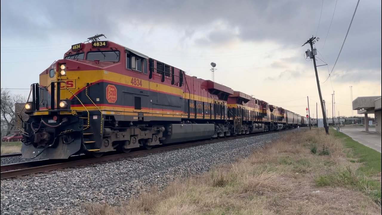 KCS 4834 w/ Awesome Rare K5HLB lead grain train! - YouTube