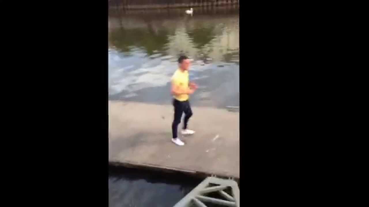 Epic Fail!!!! Man Falls in river in Exeter!!! SO FUNNY!!! - YouTube