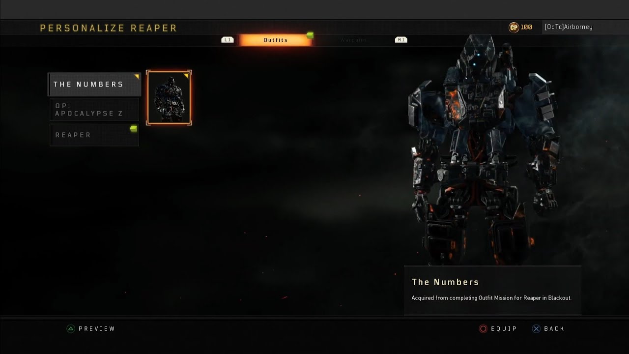 Black Ops 4 New Reaper Numbers Outfit Showcase - YouTube