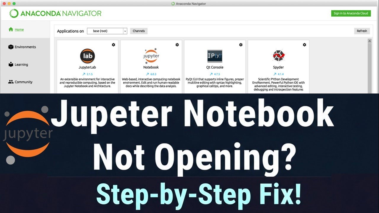 How to fix Jupyter Notebook not opening from Anaconda Navigator - YouTube