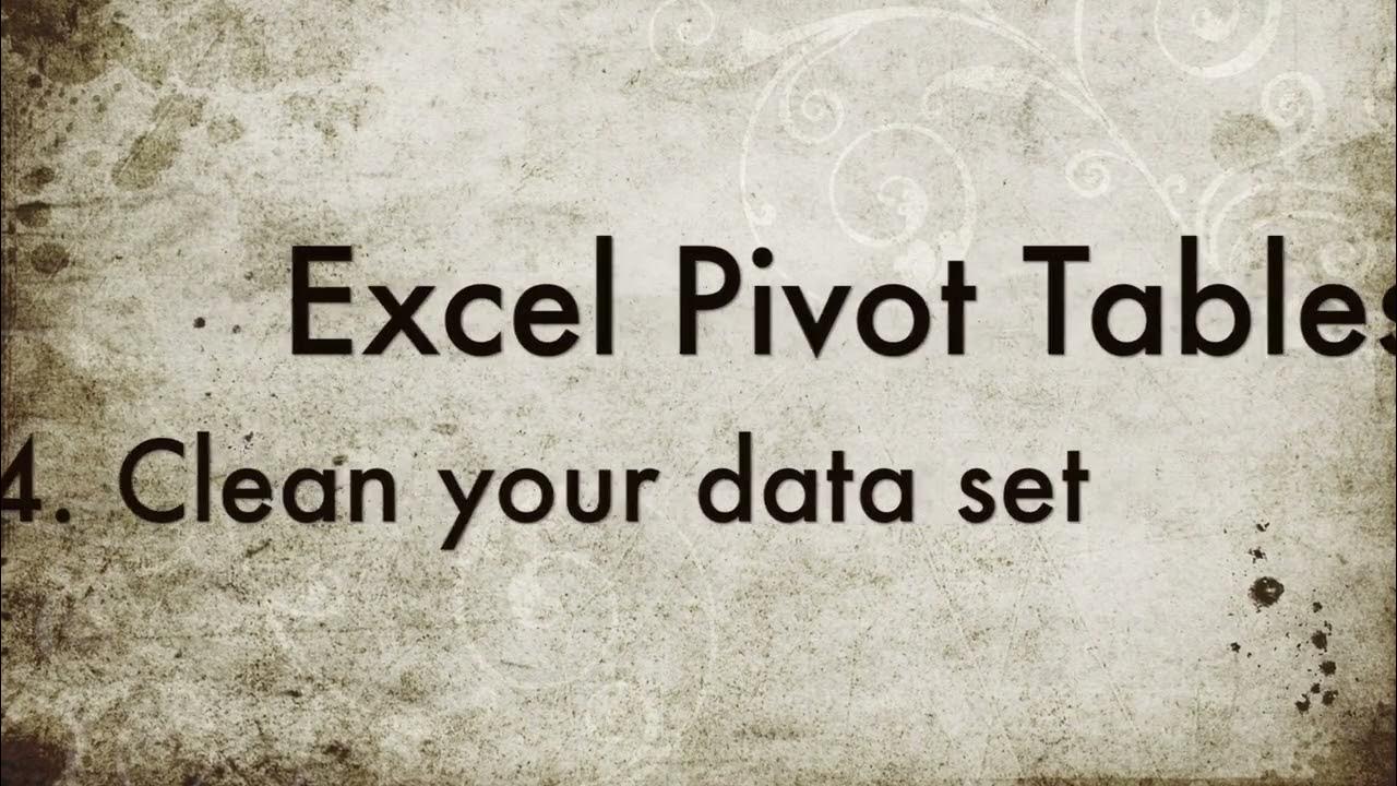 Excel Pivot Tables - Part 1 - YouTube