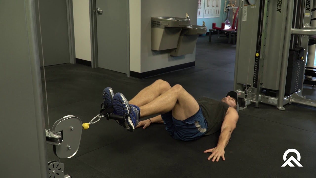 Cable Lying Knee Tucks - YouTube
