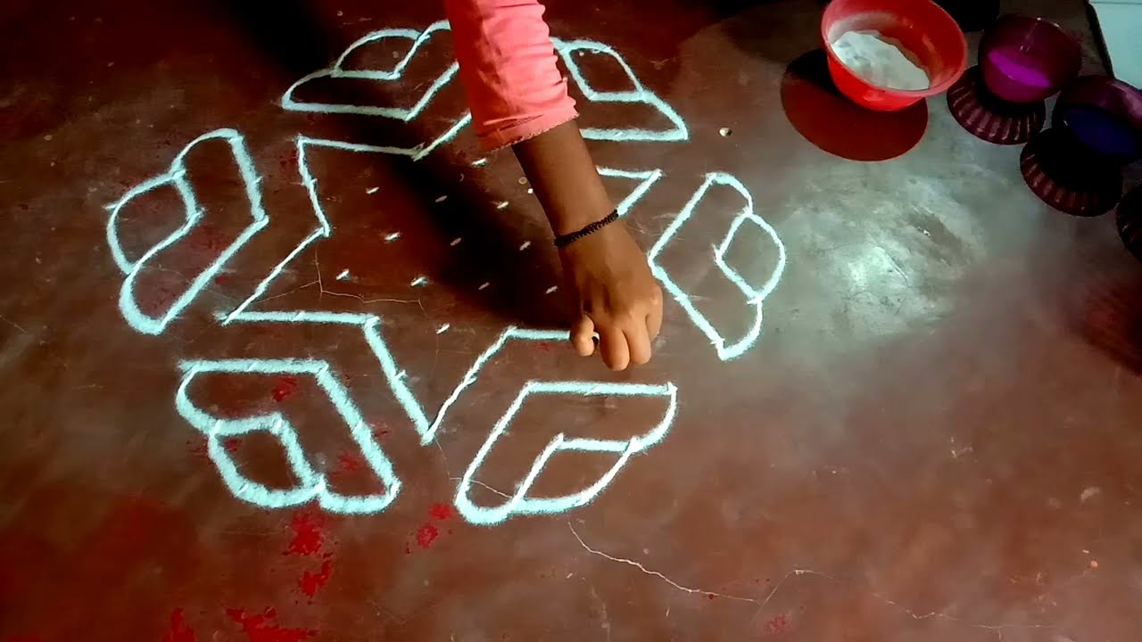 Simple chukki rangoli designs - YouTube