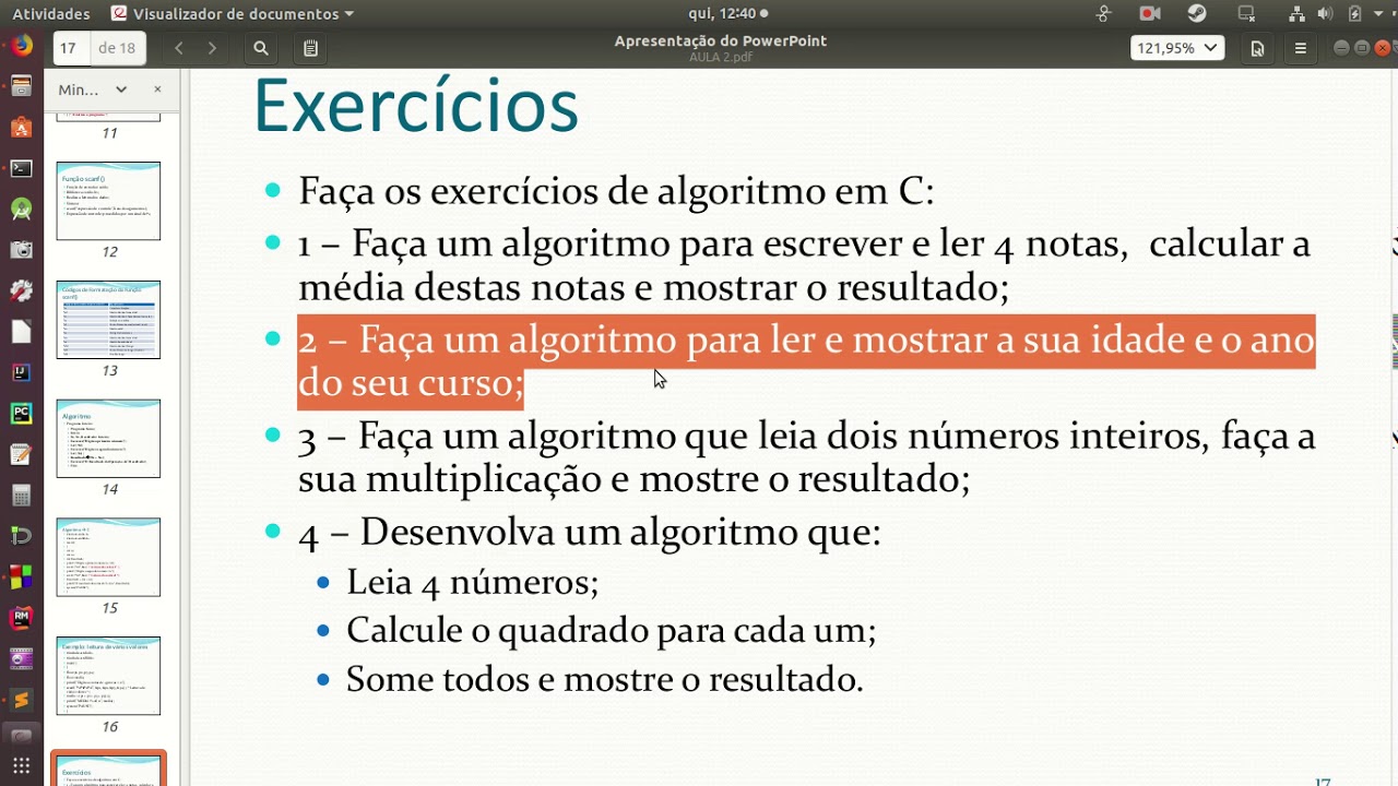 Exercicios da Aula2 - YouTube