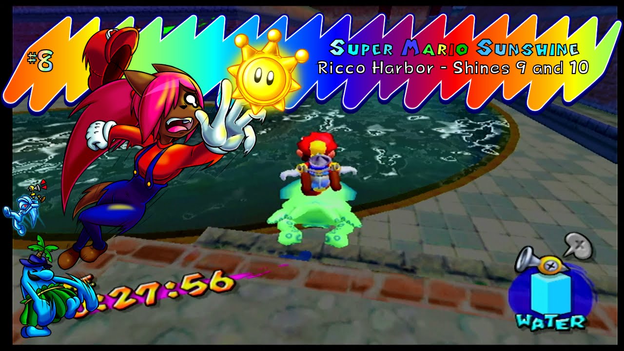 Super Mario Sunshine - Part 8 : Ricco Harbor - Shines 9 and 10 - YouTube