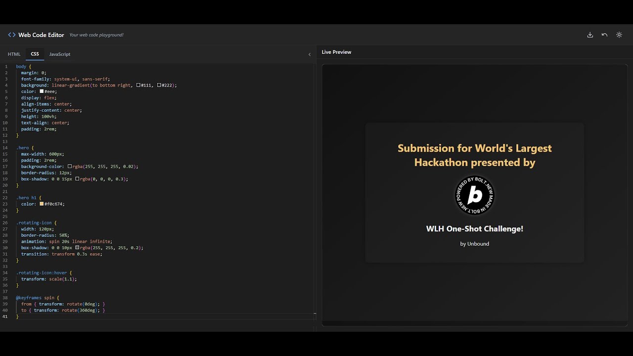 WLH One-Shot Challenge: Web Code Editor - YouTube