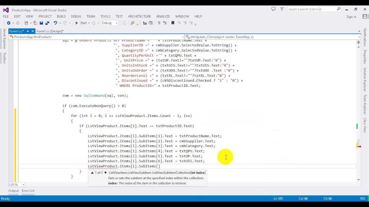 Advanced C Tutorial 24 5 Project6 How To Edit Product Information In Listview Control Youtube