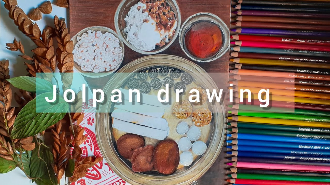 Assamese food // jolpan drawing//Rogali bihu #realistic #drawing # ...