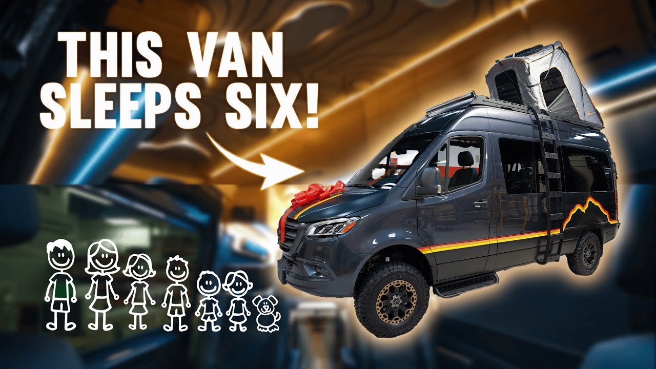 SLEEP 6 - SEATS 6!! Sprinter 144 Van Build - YouTube