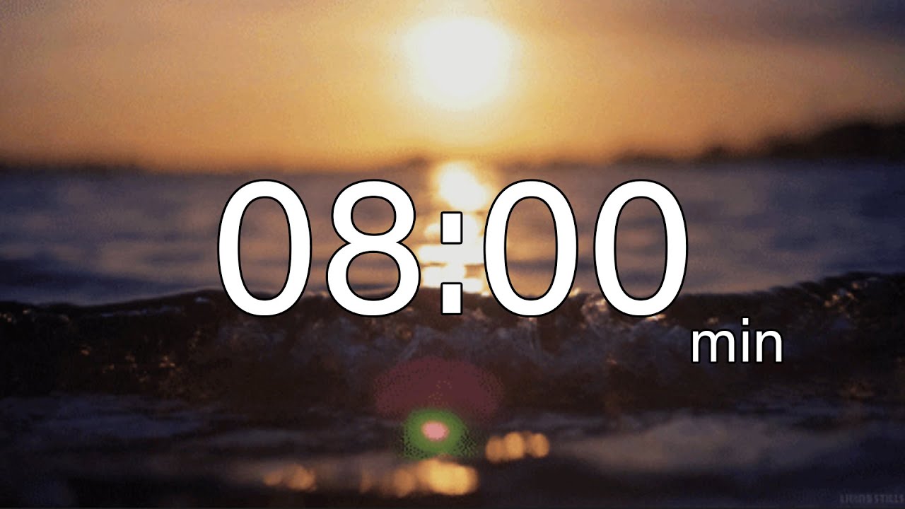 ⏳ 8 minute timer with Ocean Waves #timerwithalarm #timer #focustime # ...
