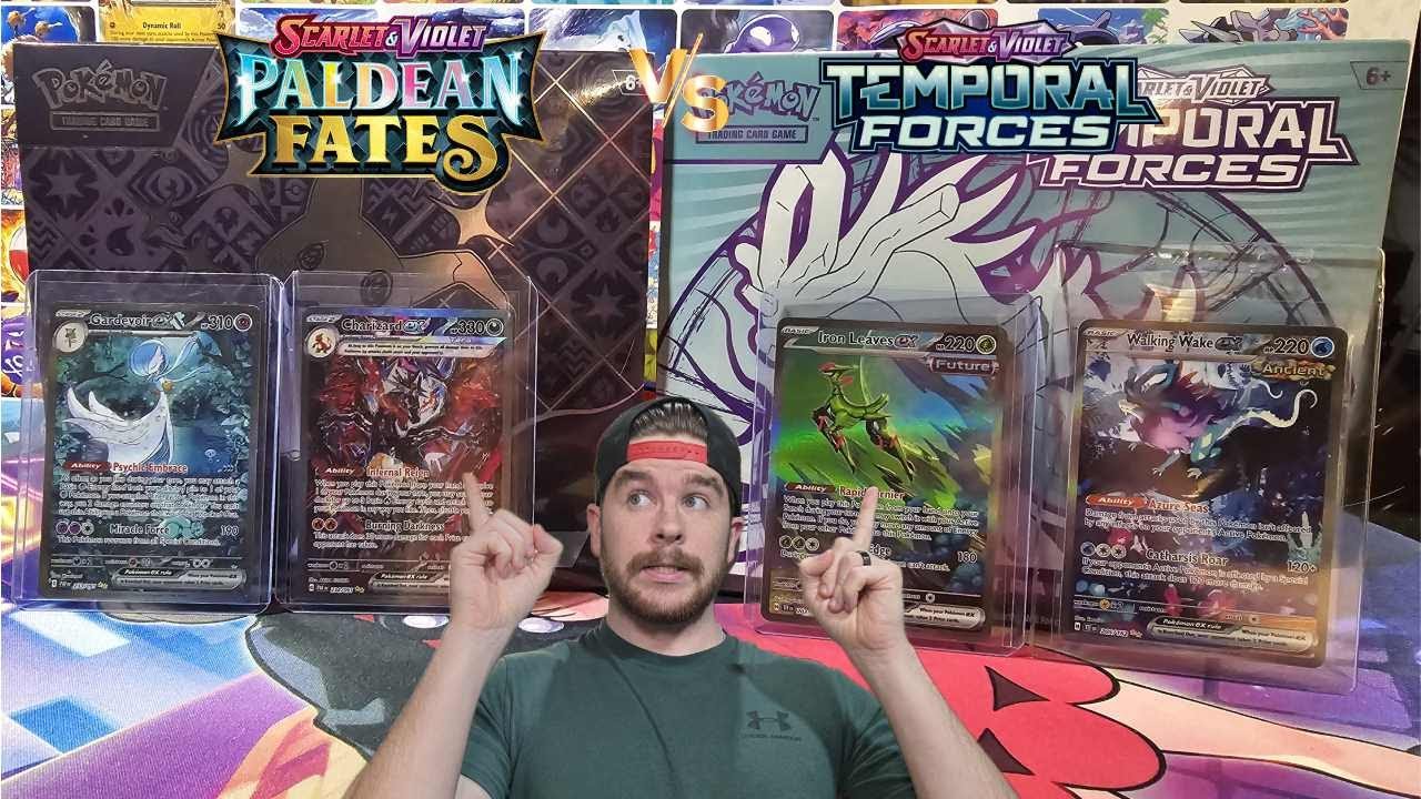 WHICH NEW SET IS BETTER??? Paldean Fates vs Temporal Forces ETB battle ...