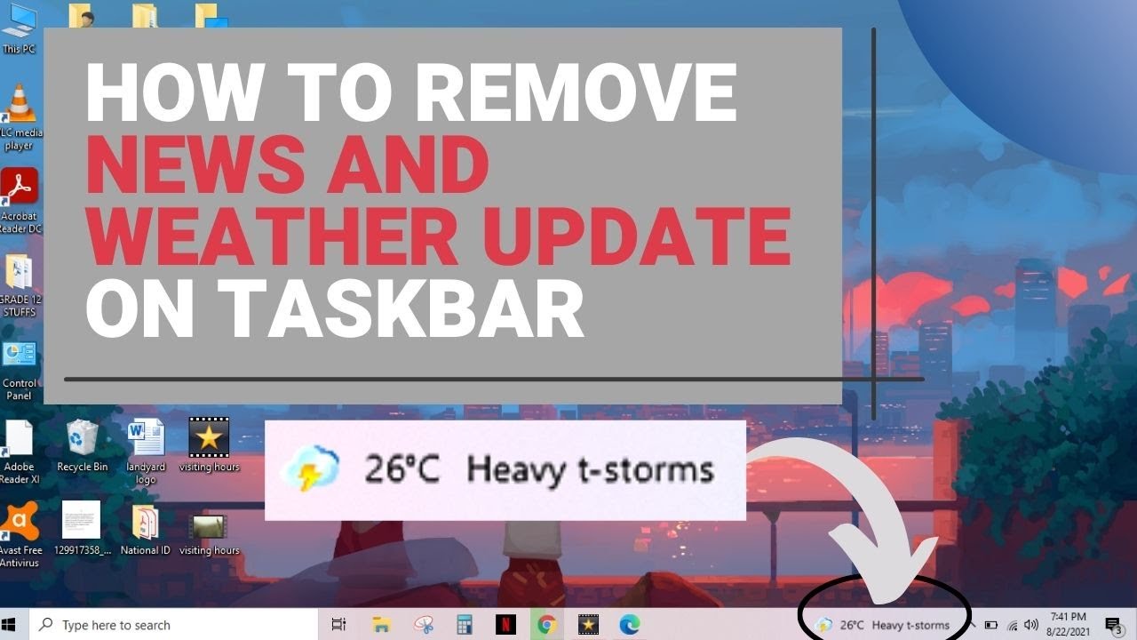 HOW TO REMOVE NEWS AND WEATHER UPDATES ON TASKBAR - YouTube