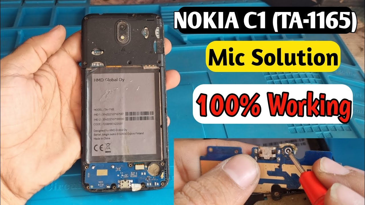 Nokia C1 (TA-1165) Mic Jumper Solution.Nokia c1 mic Problm fix. - YouTube