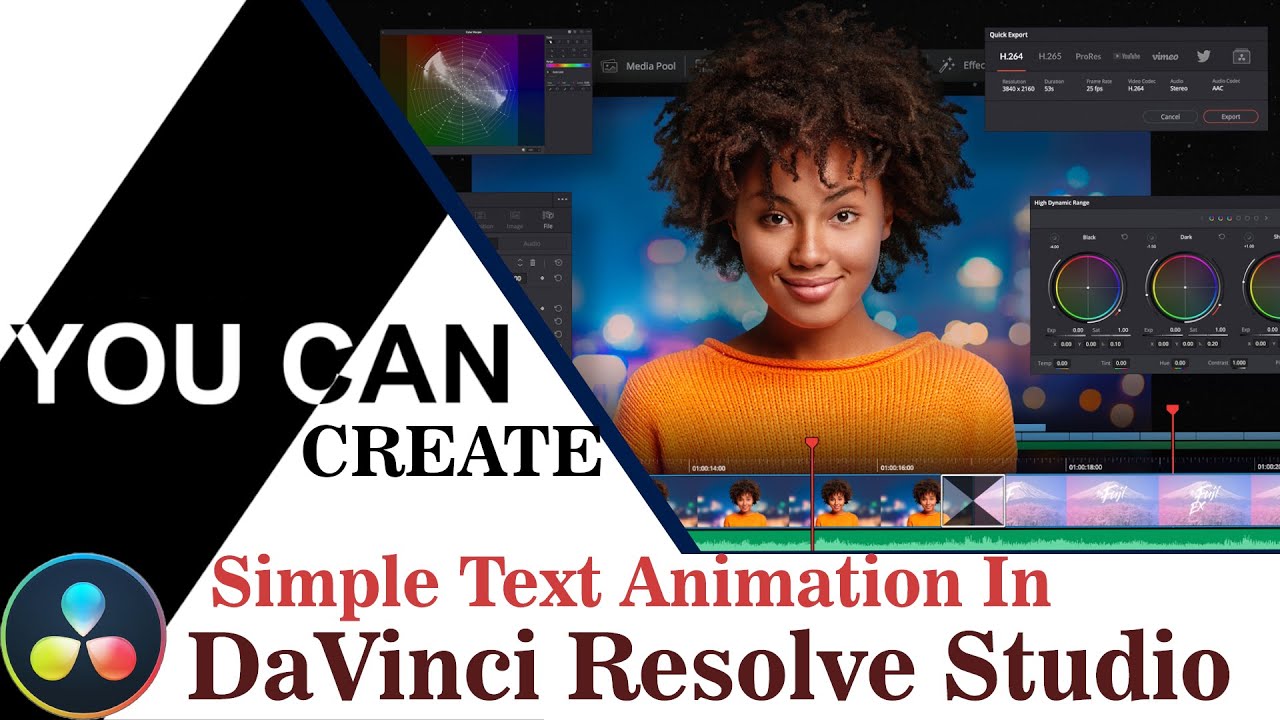 Simple Text Animation Make In DaVinci Resolve Studio - YouTube