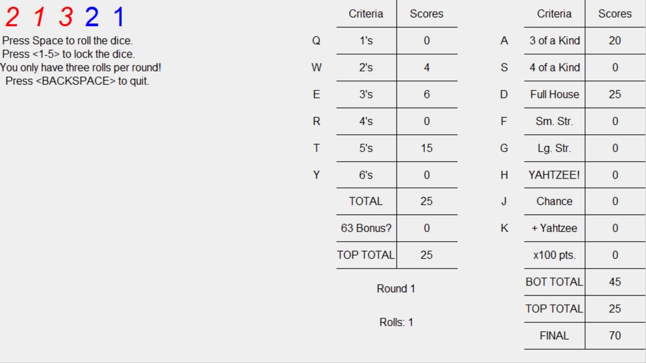 Python Yahtzee - YouTube