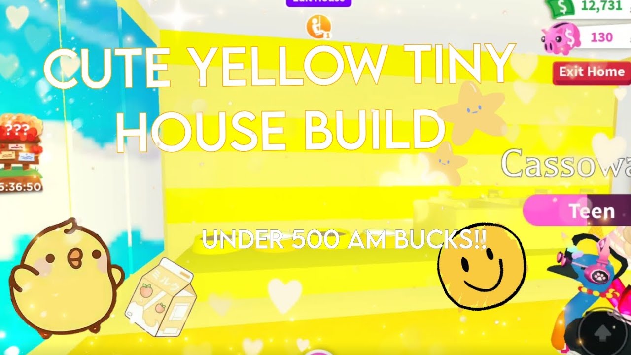 Yellow ADOPT ME tiny house BUILD|| UNDER 500 BUCKS - YouTube