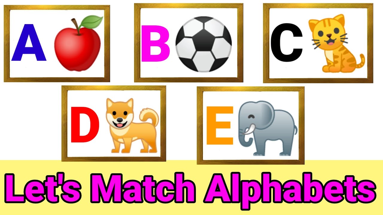 Match Alphabets to Images, Alphabets matching worksheet, A for Apple, B ...