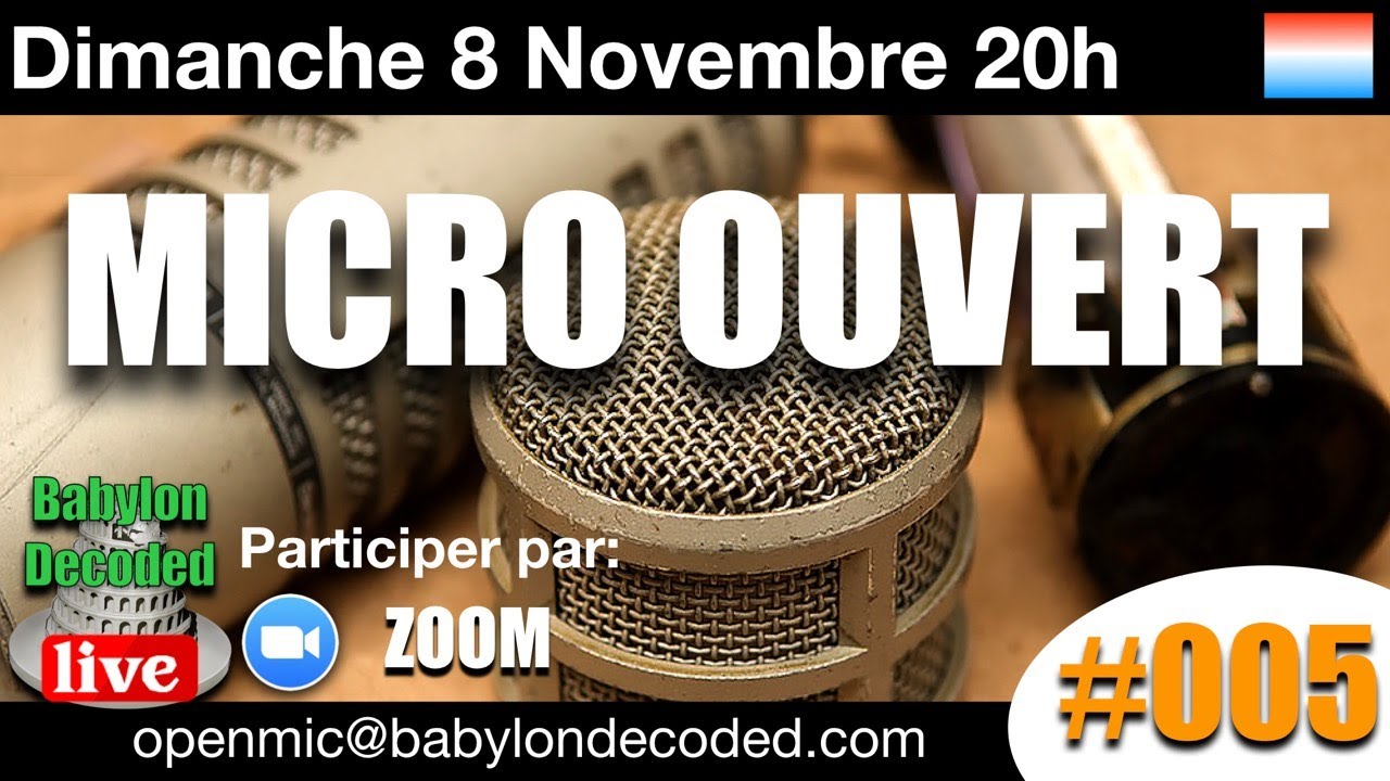 MICRO OUVERT #005 Dimanche 8 Novembre 2020 - YouTube