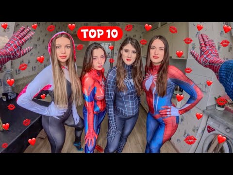 BEST TOP 10 CRAZY NEIGHBOR GIRLS WILL NOT LEAVE TEAM SPIDER-MAN ALONE (Love Parkour POV)